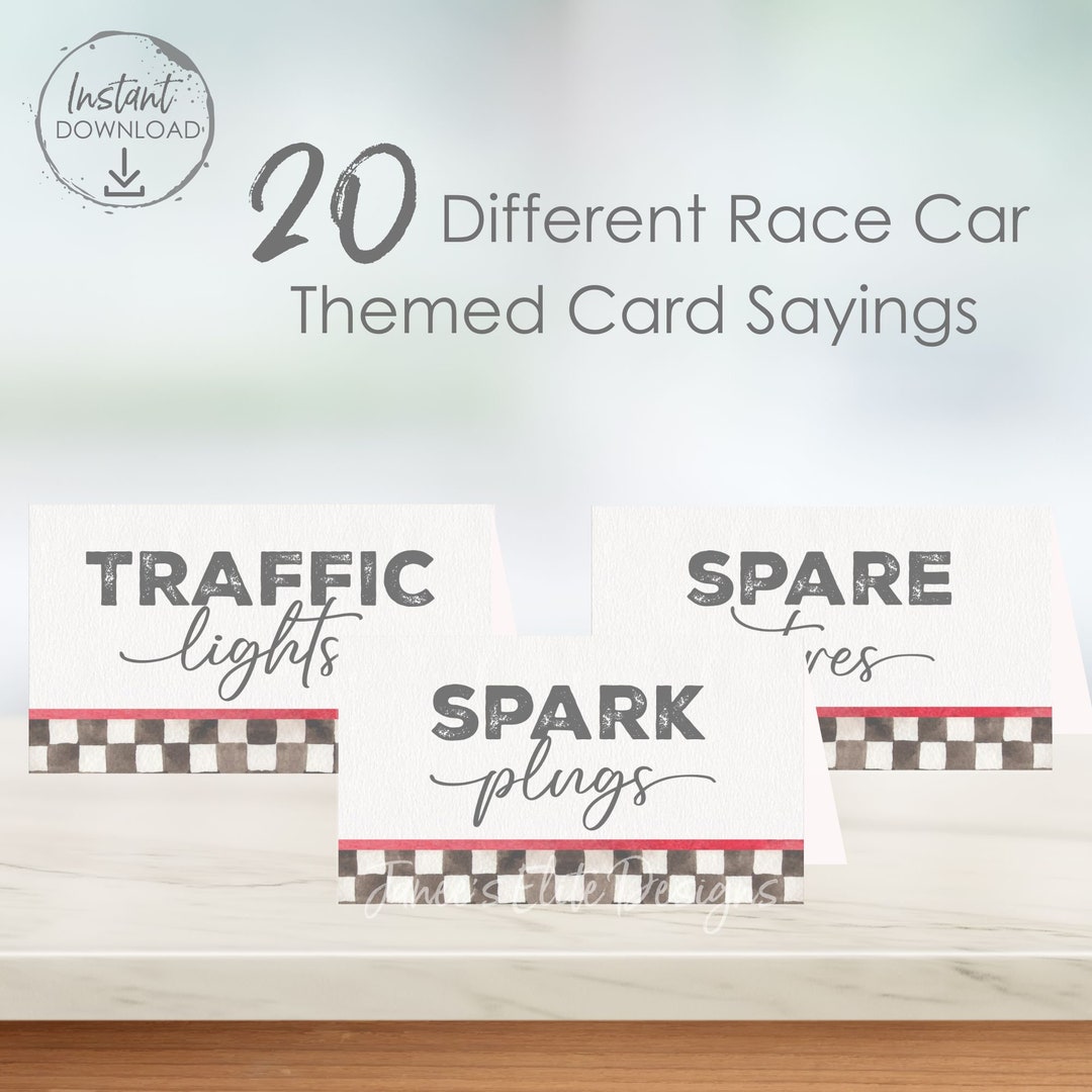 Race Car Birthday Decorations, Race Car Food Labels, Two Fast Birthday ...