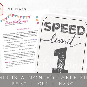 Speed Limit 1 Sign, Fast One Birthday Decorations, Race Car Birthday ...