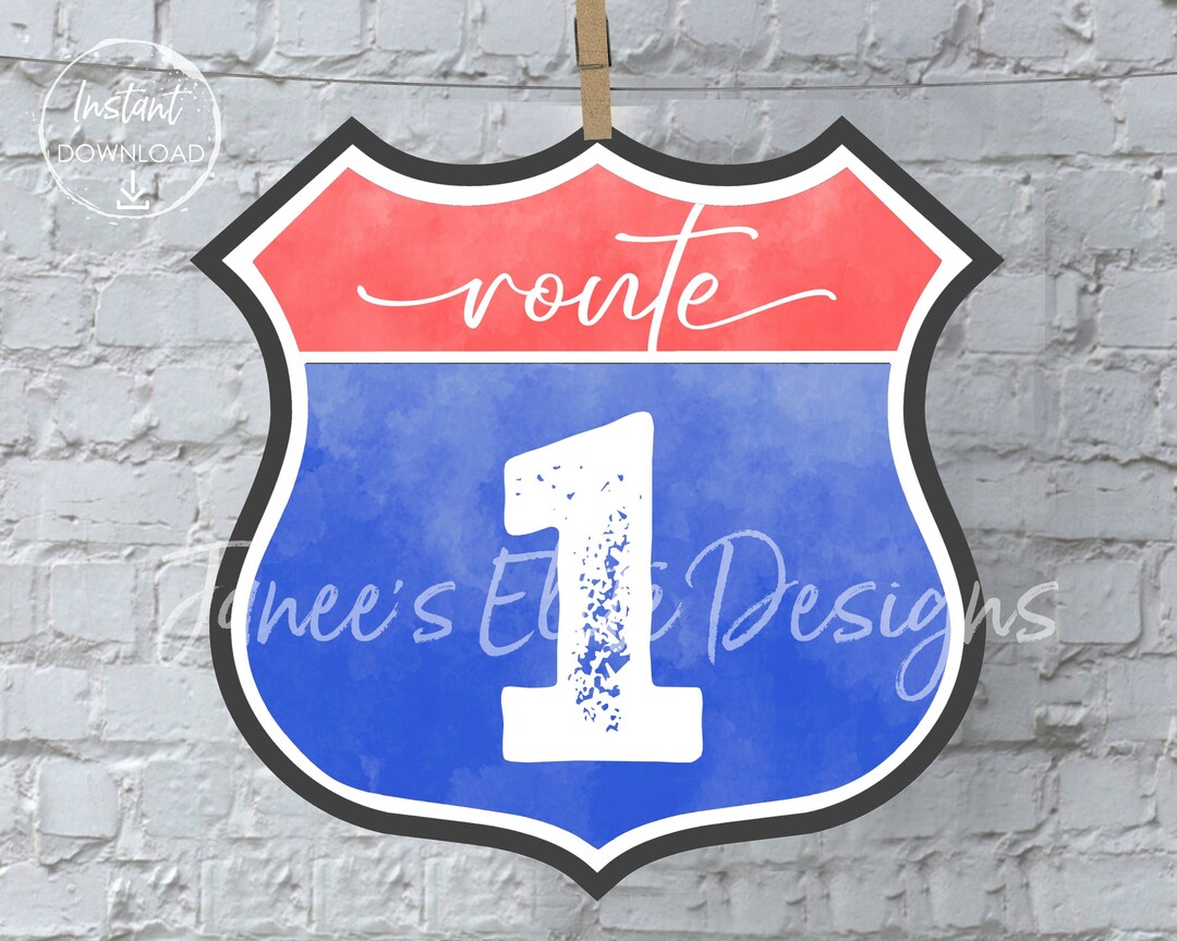 Race Car Party, Fast One Birthday, Route 1 Sign, Race Car Birthday ...