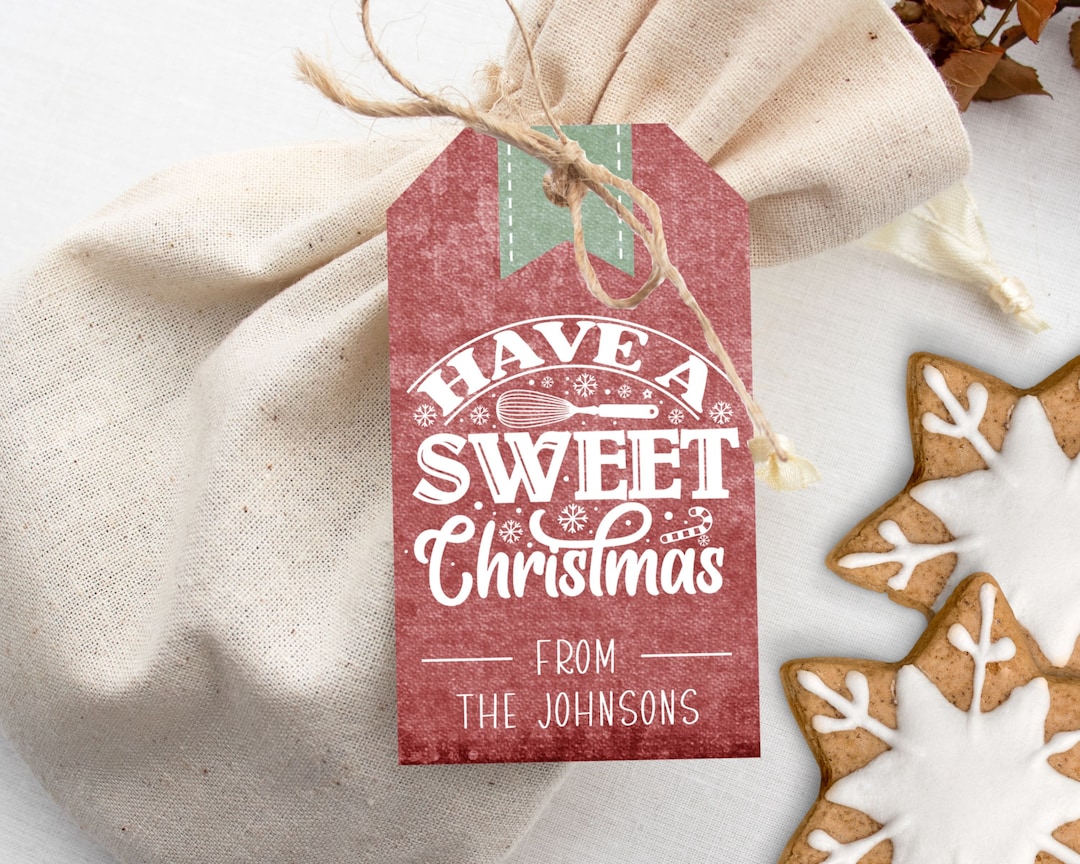 Printable Christmas Cookies Gift Tag Christmas Baking Cookie Packaging ...