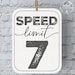 Speed Limit 7 Sign, 7th Birthday Race Car Party, 7 Year Old Birthday ...