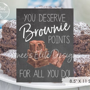 Brownie Points Teacher Appreciation Printable Sign, Nurse, Employee ...