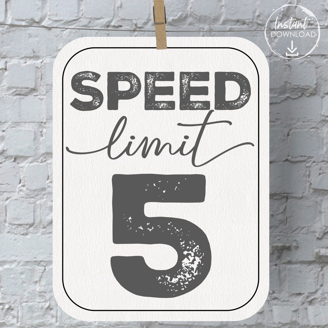 Speed Limit 5 Sign, Fast Five Race Car Birthday, Fast and Five, Car ...