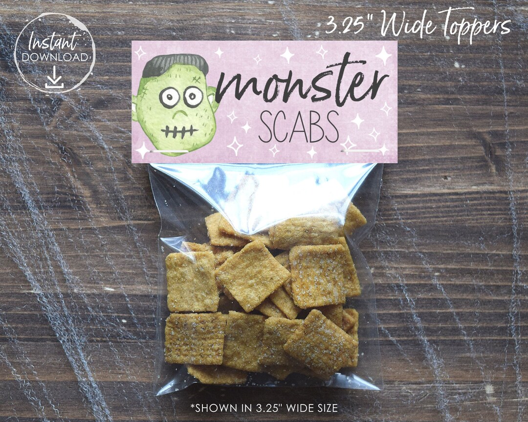 Monster Scabs Halloween Treat Bag Toppers Halloween - Etsy