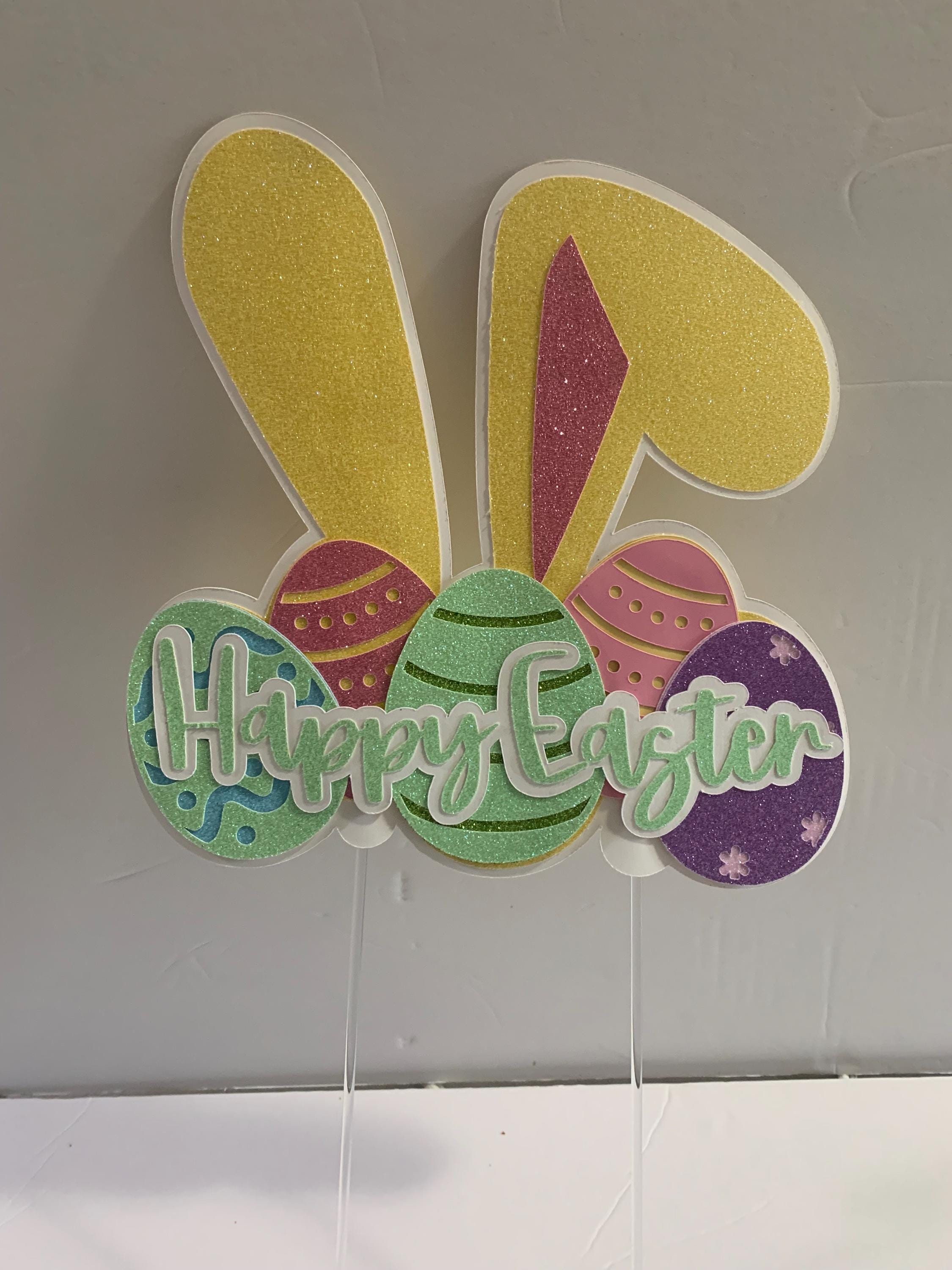 Easter Cake Topper , Happy Easter, Eggs , Festive, - Etsy