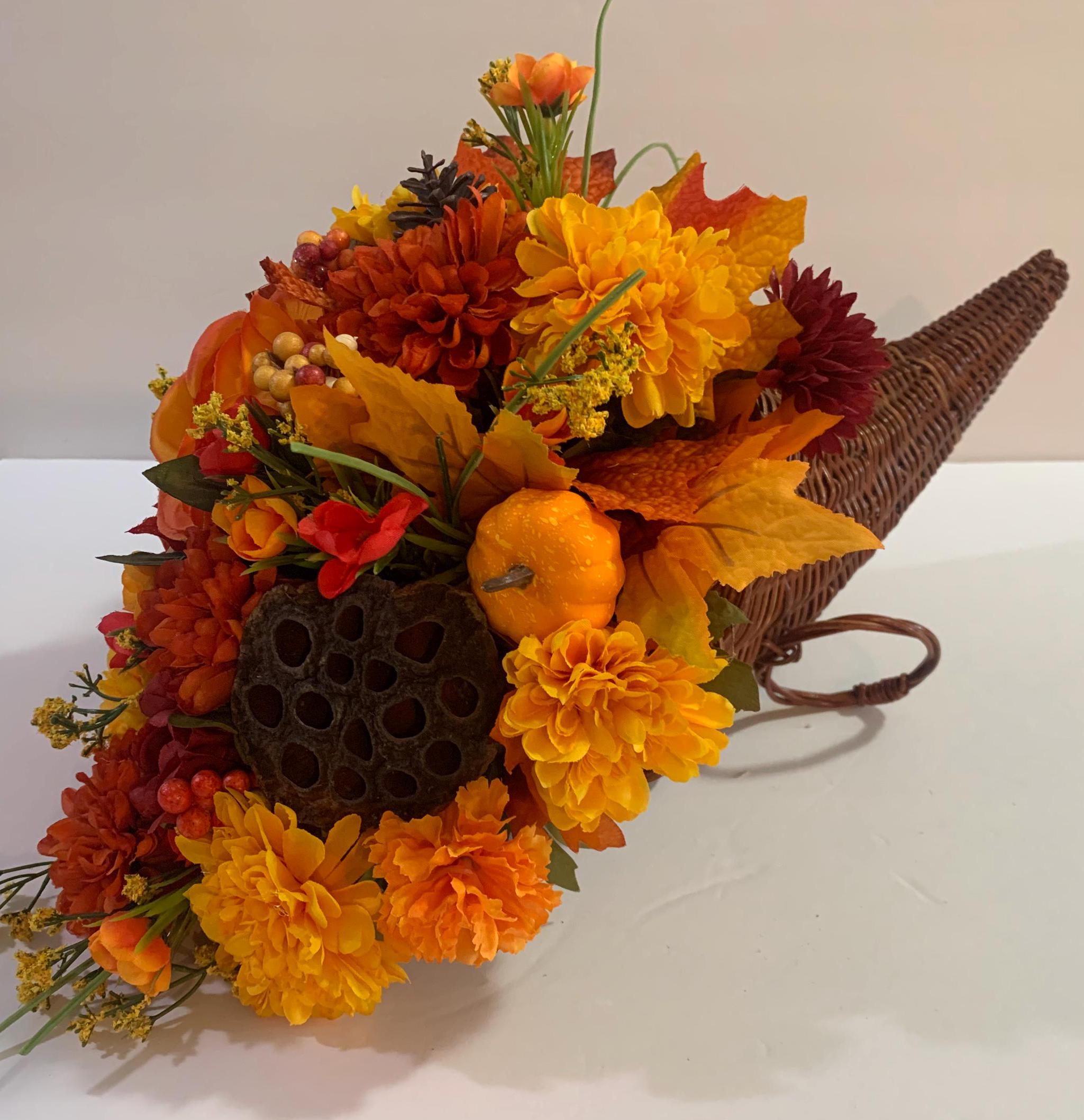 Thanksgiving Cornucopia Centerpiece: Fall Silks Arrangement - Etsy