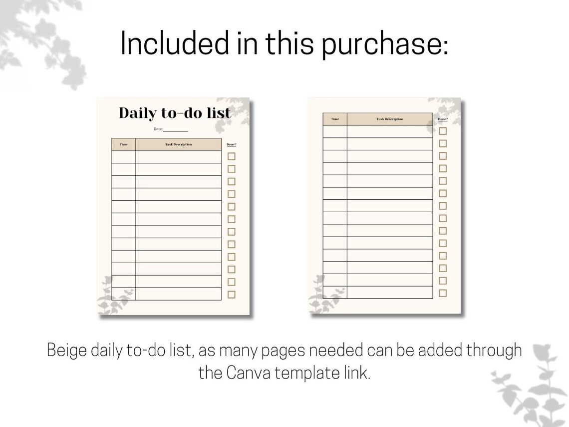 Editable Minimalistic Multi-page Daily To-do List Beige - Etsy