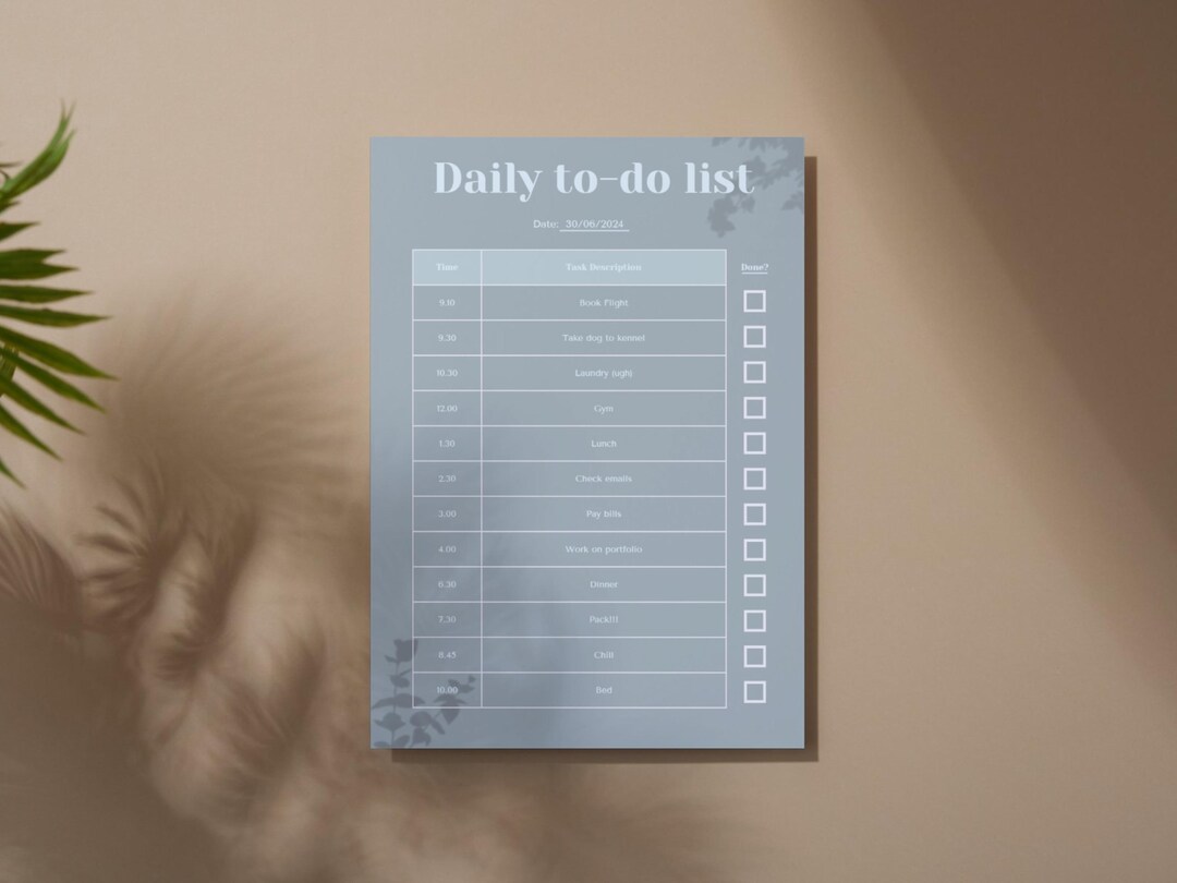 Editable Minimalistic Multi-page Daily To-do List Teal - Etsy