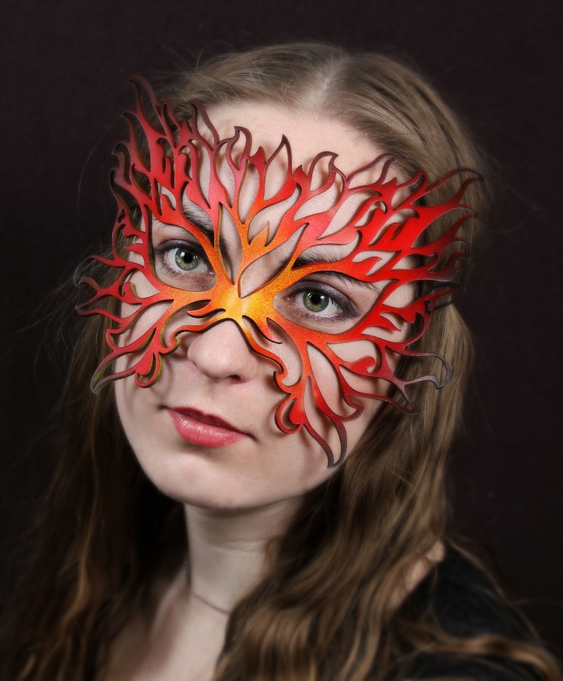Flames leather mask | Etsy