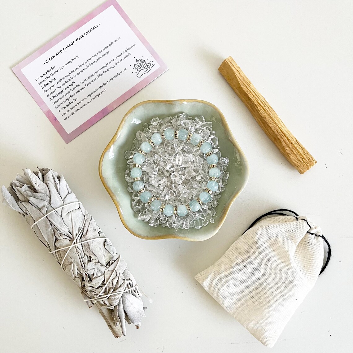 Crystal Charging Station, Ritual Kit, Sage Smudge Kit, Spiritual Gift ...