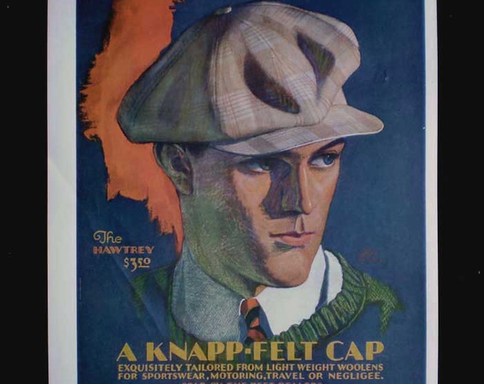 Vintage 30s 1930 Print Ad Knapp Felt Cap the Hawtrey Percy Edward ...