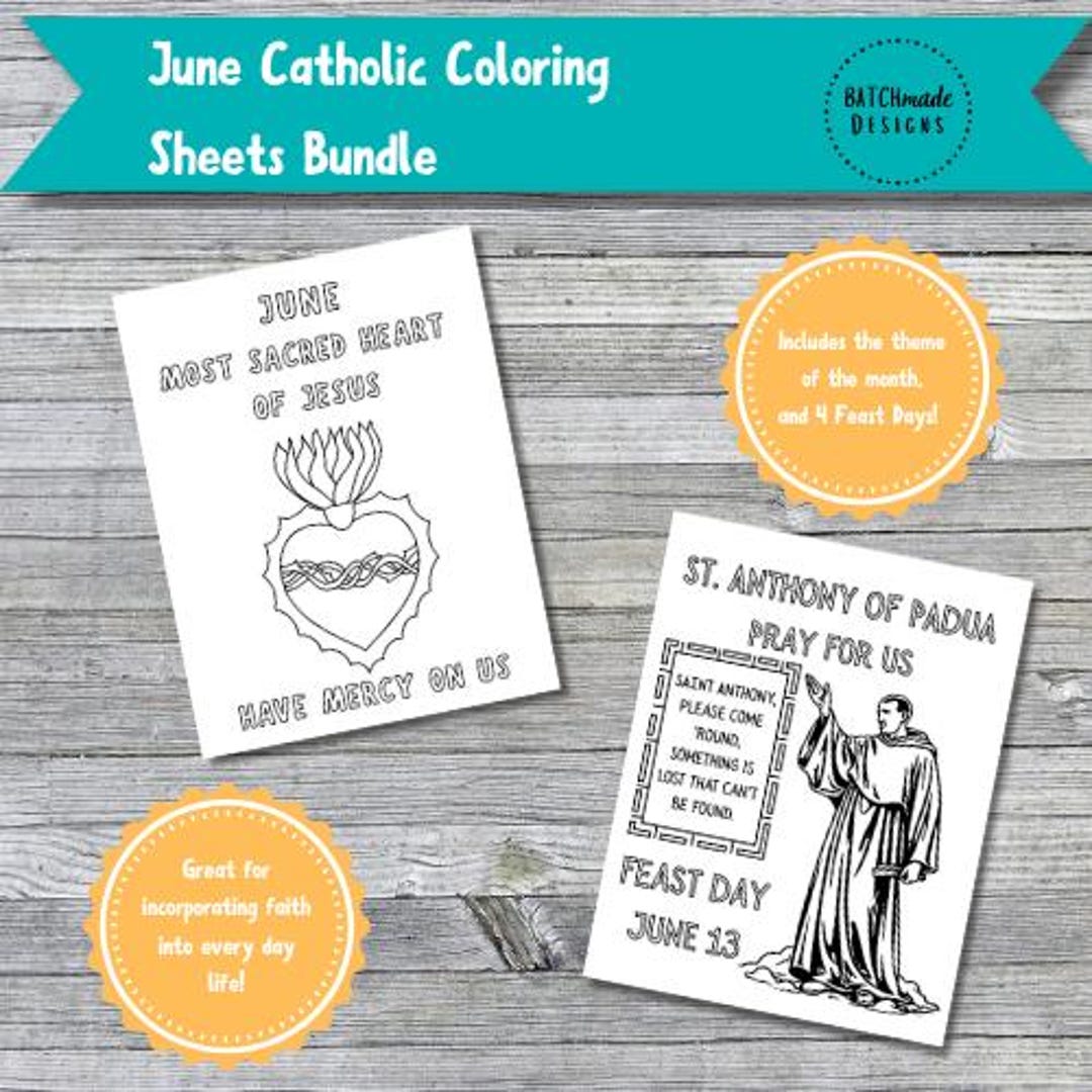 June Catholic Liturgical Living Coloring Pages | Sacred Heart of Jesus ...