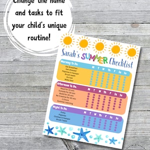 Printable EDITABLE Kids Summer Checklist - Etsy