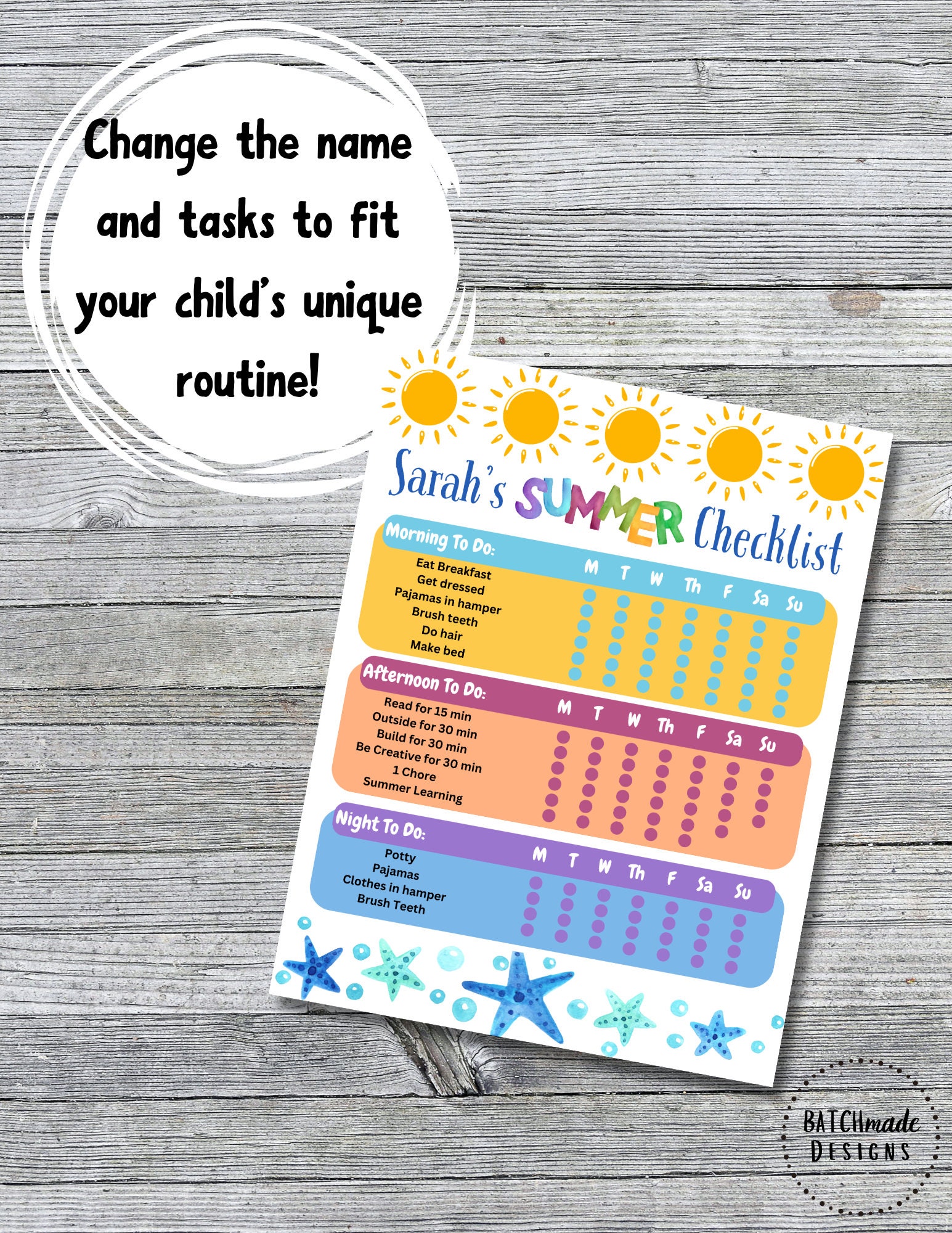 Printable EDITABLE Kids Summer Checklist - Etsy