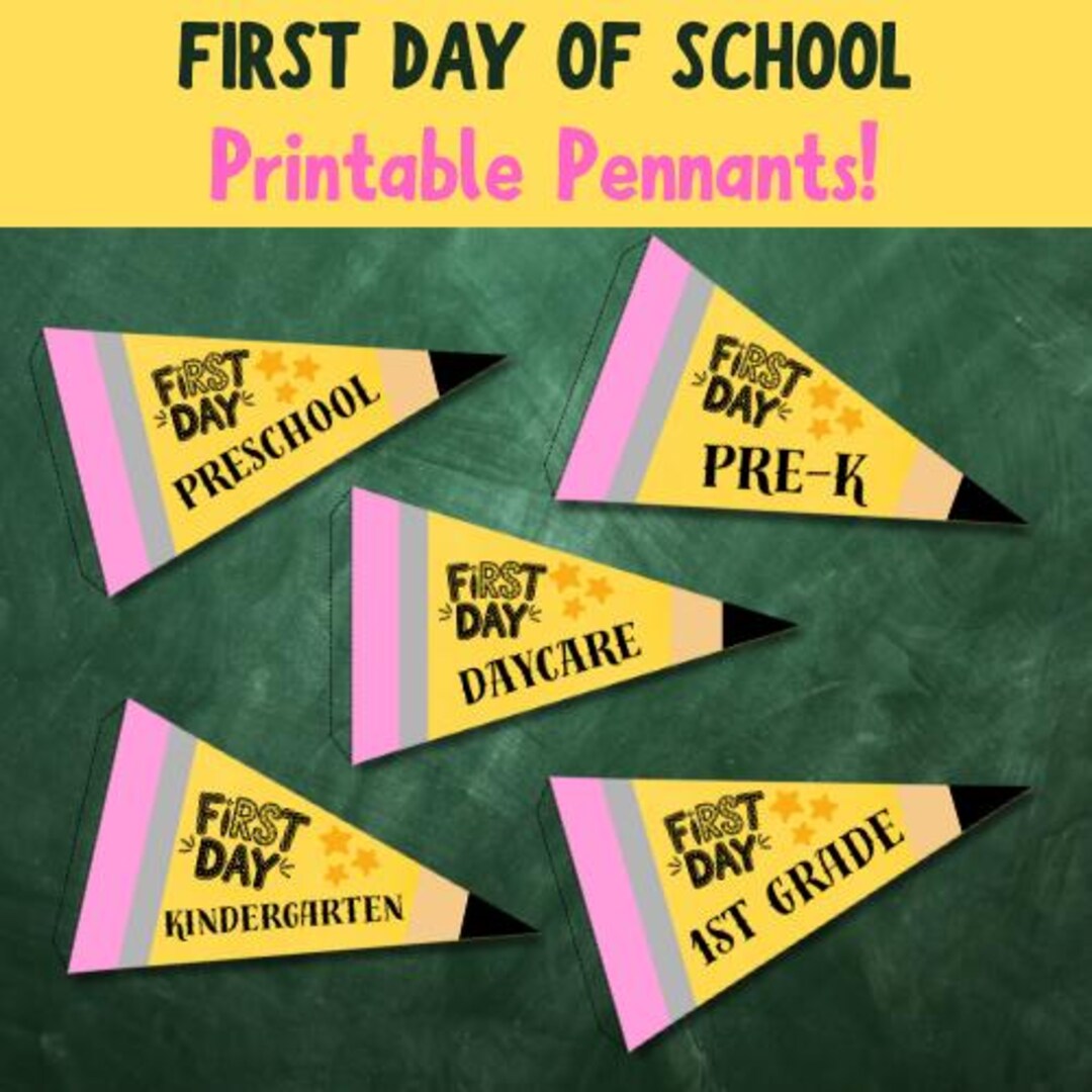 Pencil-themed Back to School Printable Pennants | Preschool – 12th ...
