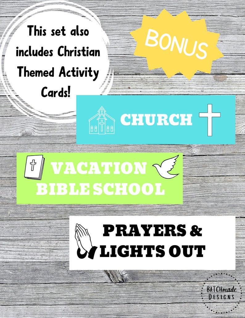 PRINTABLE Summer Schedule Visual Cards With Christian Activities Such ...
