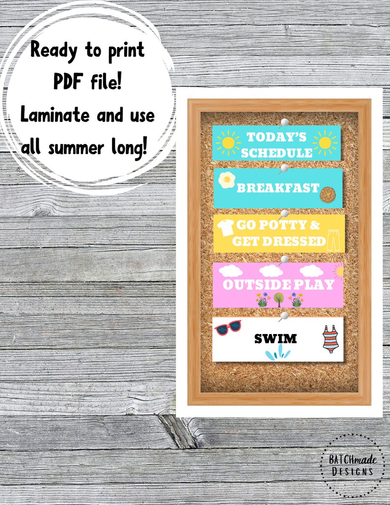 PRINTABLE Summer Schedule Visual Cards, Summer Routine Visual Schedule ...