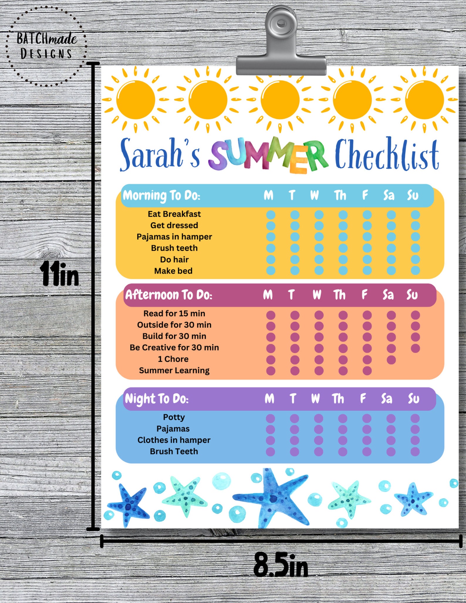 Printable EDITABLE Kids Summer Checklist - Etsy