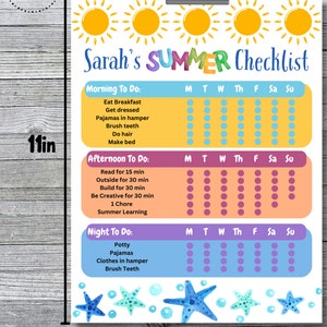 Printable EDITABLE Kids Summer Checklist - Etsy