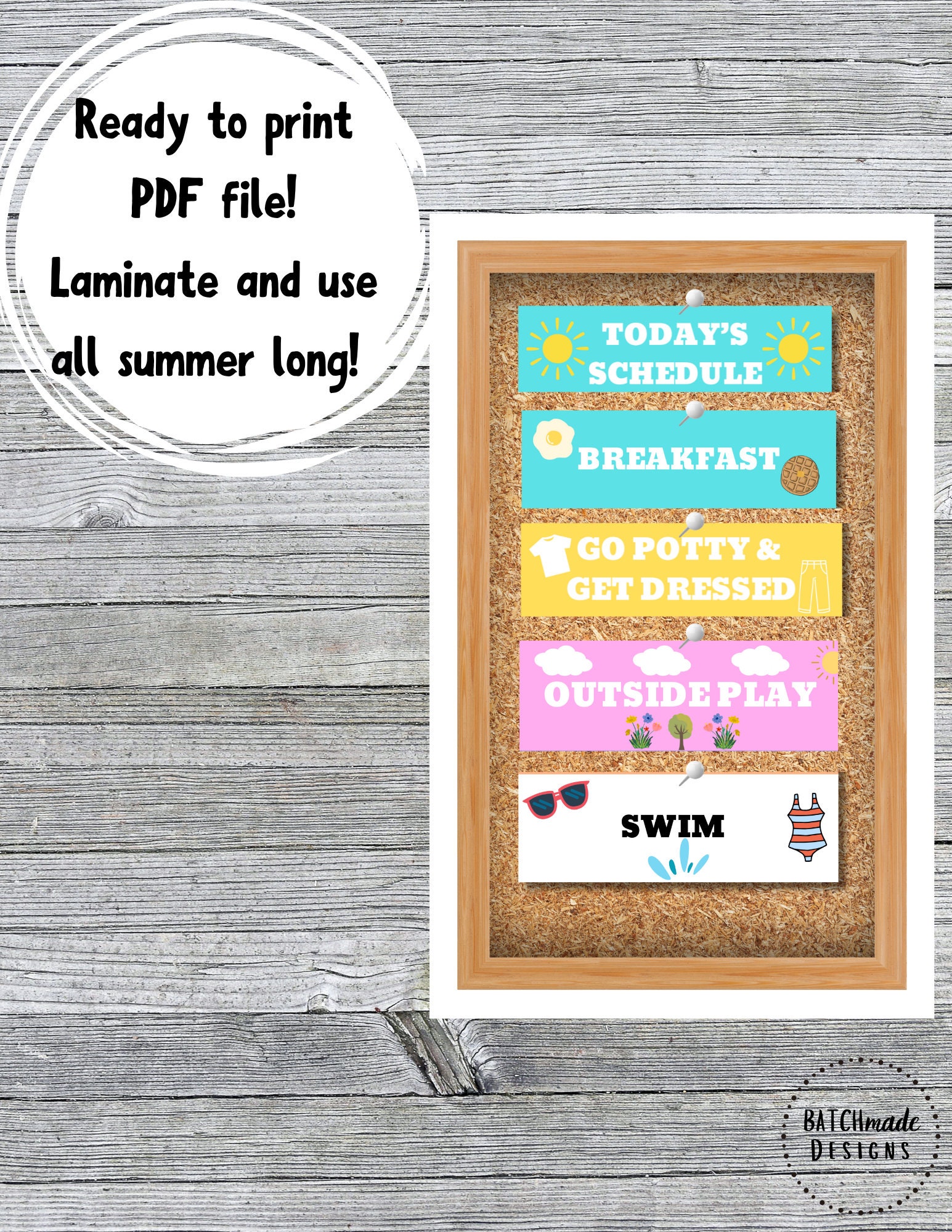 PRINTABLE Summer Schedule Visual Cards With Christian Activities Such ...