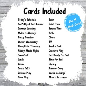 PRINTABLE Summer Schedule Visual Cards, Summer Routine Visual Schedule ...