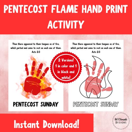 Holy Spirit Flame Handprint Craft | Pentecost Sunday Activity ...
