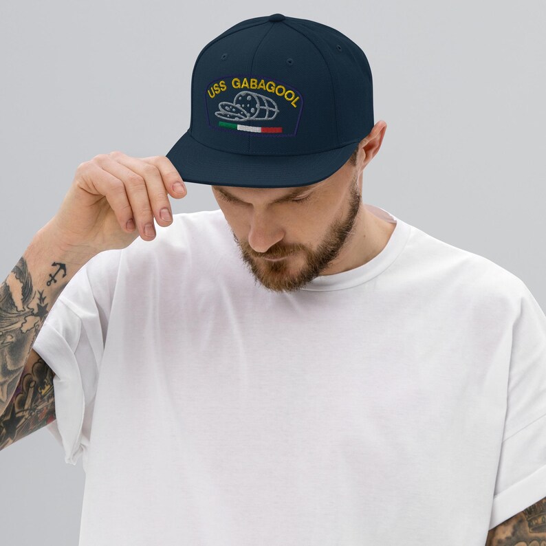 USS GABAGOOL Snapback Hat, Navy Style Hat, Italian Dad Gift, Funny ...