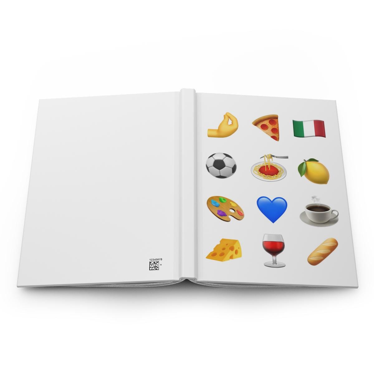 Italian Emoji Hardcover Journal, Italy School Notebook, White Emoji ...