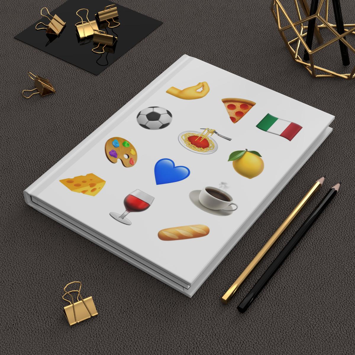 Italian Emoji Hardcover Journal, Italy School Notebook, White Emoji ...
