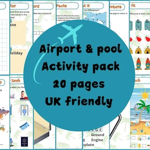 Airport Travel Activity Pack for Kids. Print at Home Activity Pack - Etsy