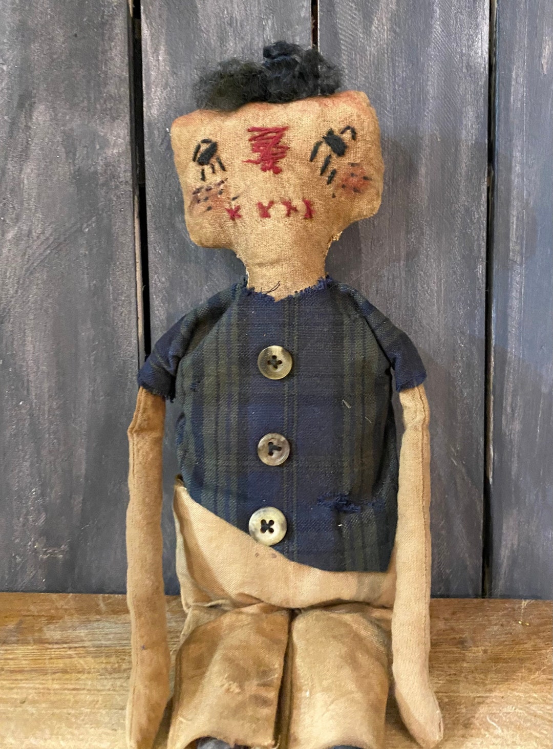 Primitive Aged Raggedy Style Doll Jimmy - Etsy
