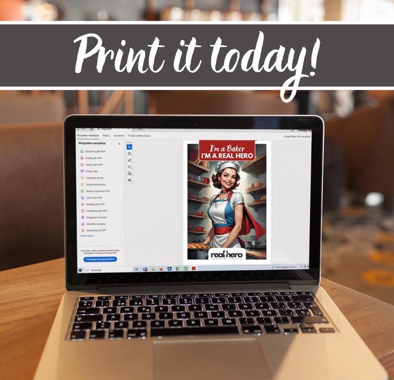 Baker Appreciation Printable Superhero Baker Theme Kitchen Wall Art ...