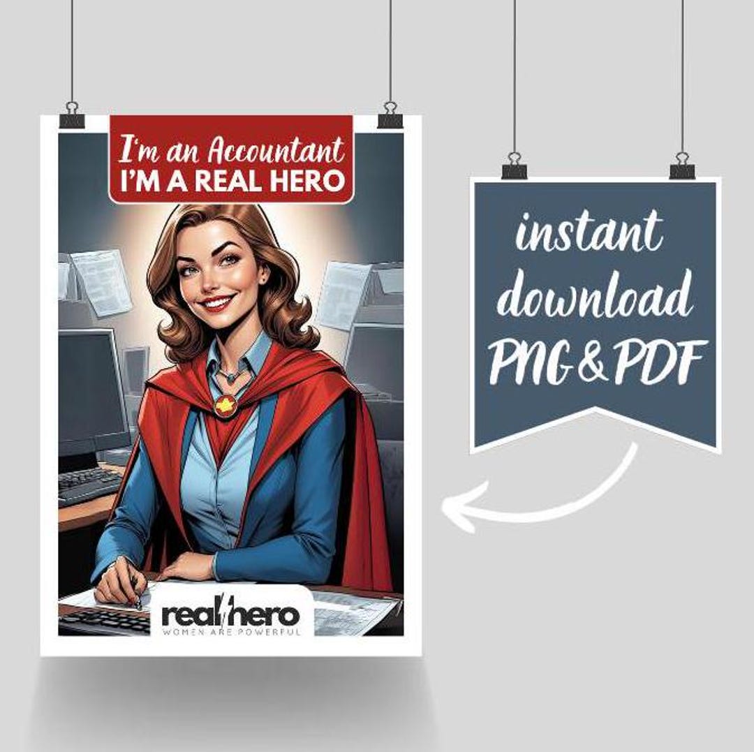 Accountant Appreciation Printable Superhero Accountant Theme Office ...