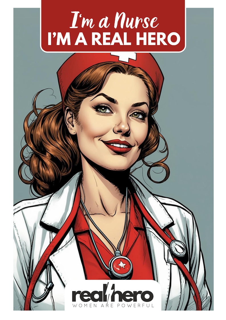 Nurse Superhero Instant Download Image Printable Wall Art Gift for ...