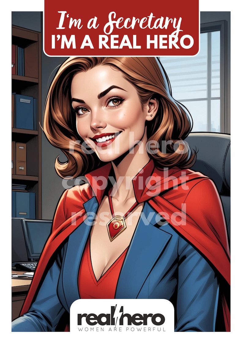 Secretary Appreciation Printable Superhero Secretary Theme Office Wall ...