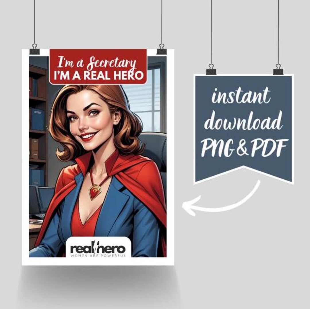 Secretary Appreciation Printable Superhero Secretary Theme Office Wall ...