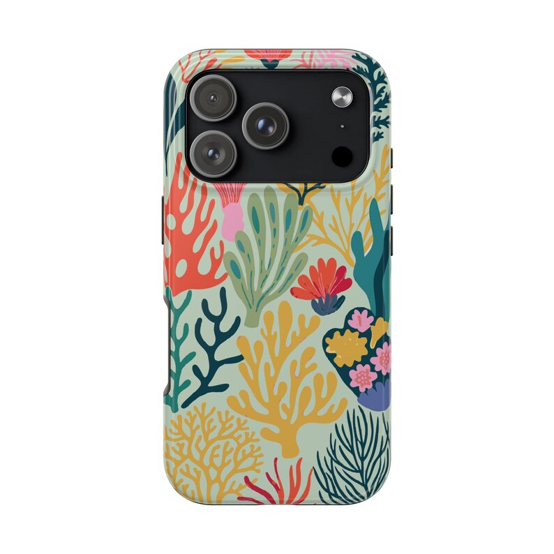 Coral Reef Phone Case | Abstract Ocean Art | Retro Sea Life Print ...