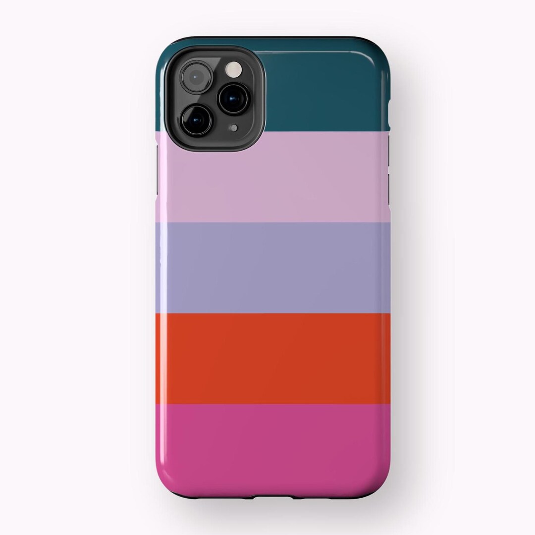 Color Block Phone Case | Bold Thick Stripes in Purple, Teal and Coral ...