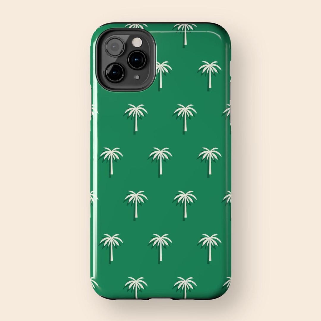 Palm Tree Phone Case | Tropical Summer Pattern | Green Beachy Print ...