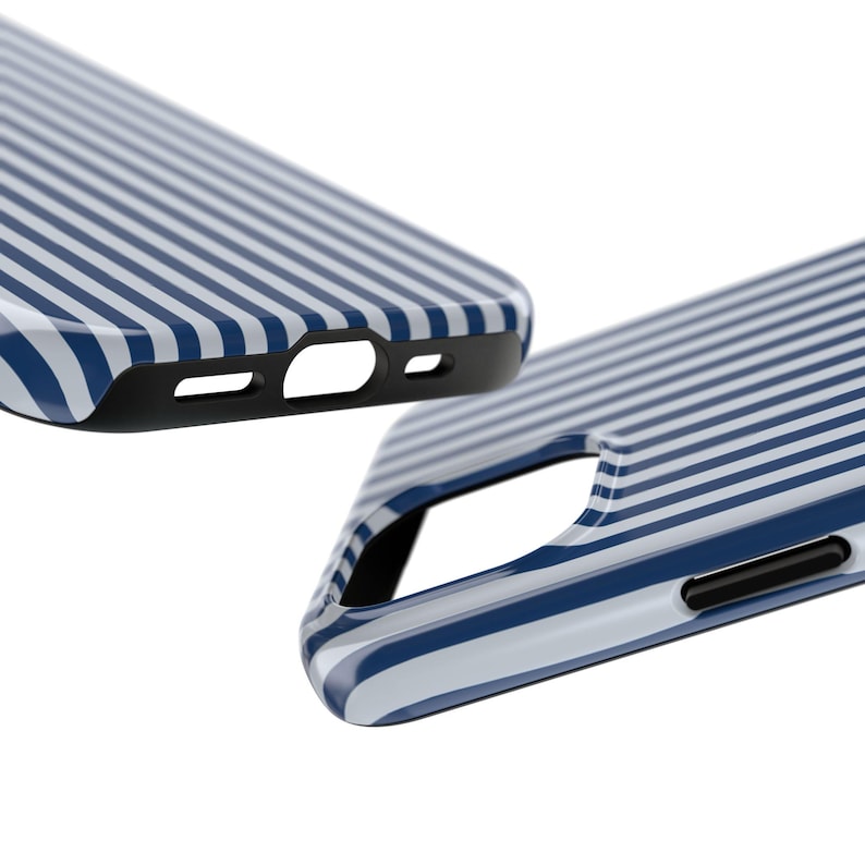 Blue Striped Phone Case | Navy Pinstripe Pattern | Coastal Preppy Style ...