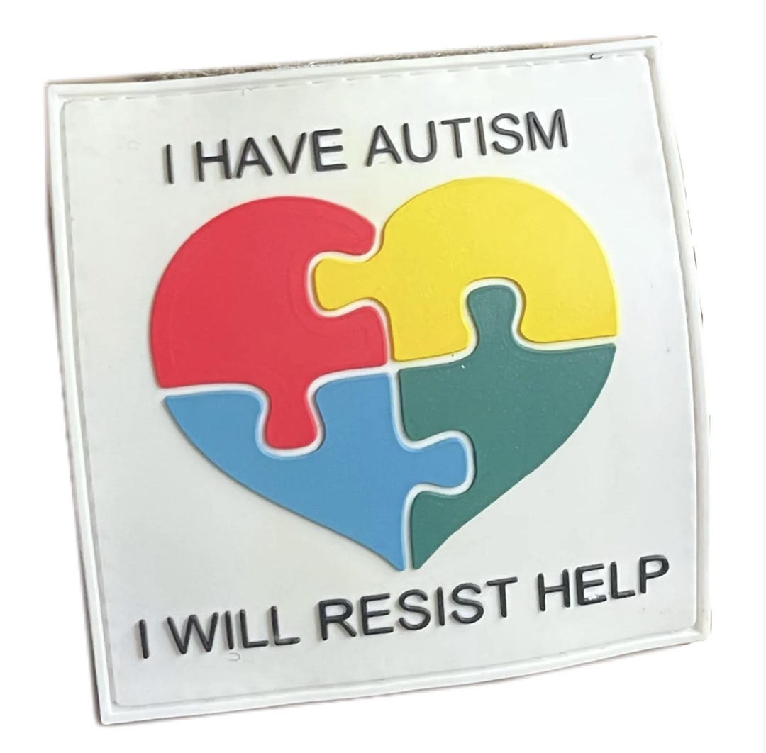 I Have Autism I Will Resist Help PVC Tactical Morale Patch Hook and ...