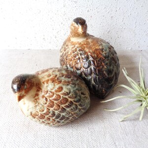 Vintage Bird Figurines Ceramic Quail Partridge - Etsy
