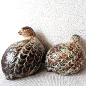 Vintage Bird Figurines Ceramic Quail Partridge - Etsy