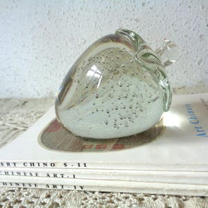 Vintage Glass Strawberry Paperweight - Etsy