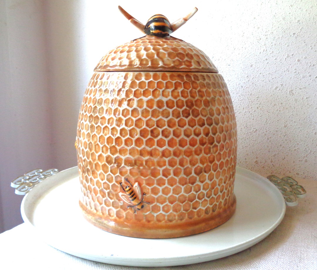 Vintage Bee Cookie Jar Honeycomb Bee Hive - Etsy
