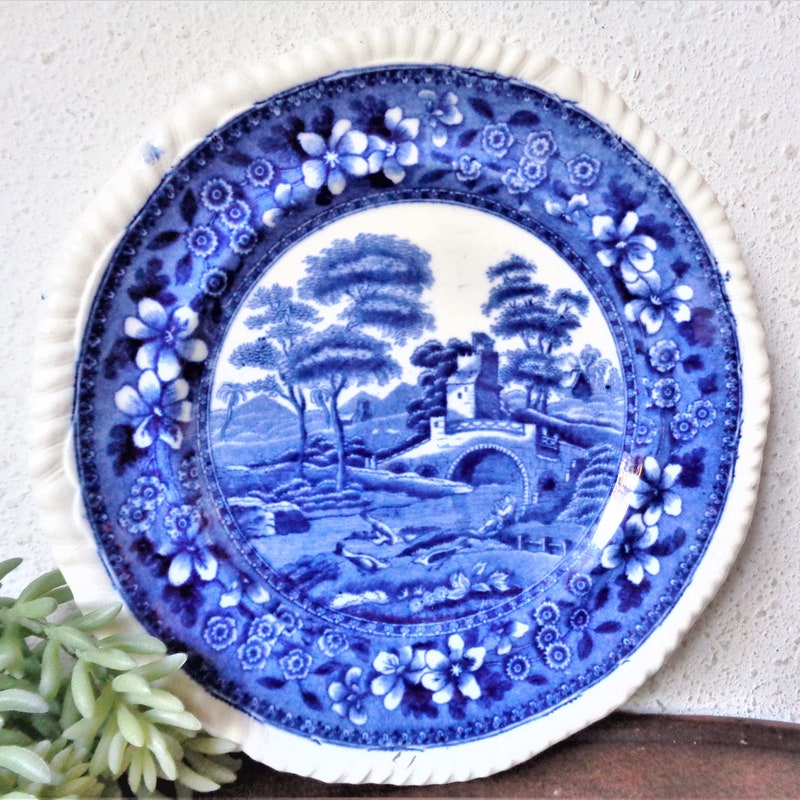 Antique Blue Plates - Etsy