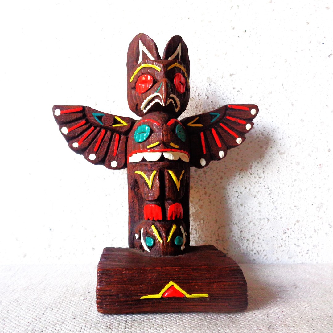 Vintage Totem Winged Sculpture Creed Alaska Souvenir - Etsy