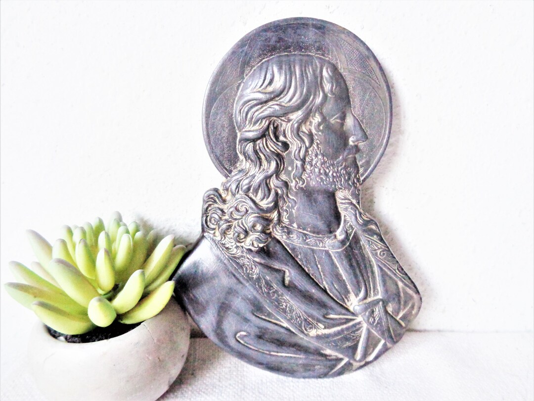 Vintage Jesus Christ Silver Christian Wall Plaque Aronson - Etsy