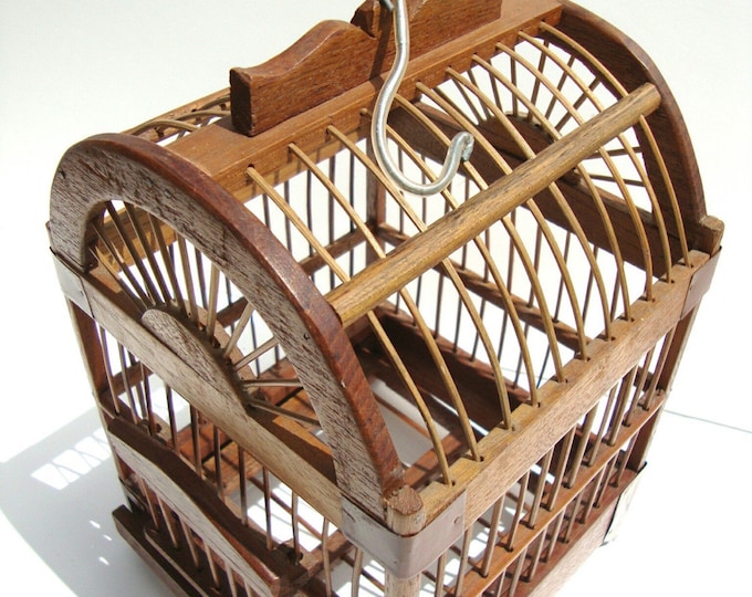 Vintage Wood Bird Cage Small Decorative - Etsy