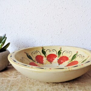 Vintage Wood Bowl Tole Painted Folk Art - Etsy